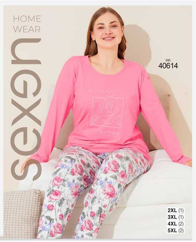 بلوز شلوار سایز بزرگ زنانه سکسن کد 40614 - فروشگاه پاموک