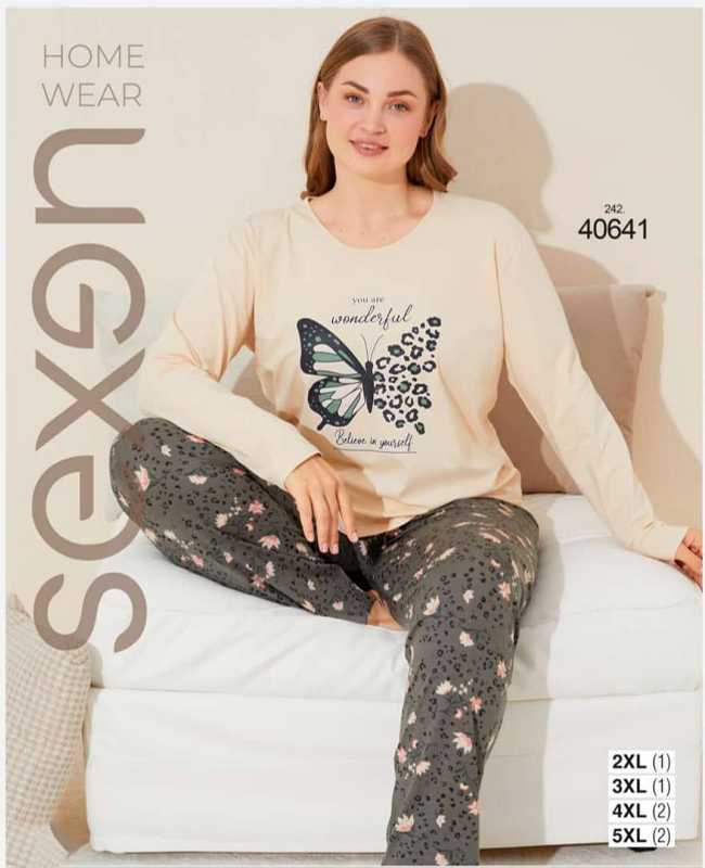 بلوز شلوار سایز بزرگ زنانه سکسن کد 40641 - فروشگاه پاموک